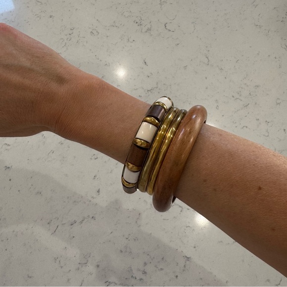 Zara | Accessories | Zara Wood Bangle Set 4 Pc | Poshmark
